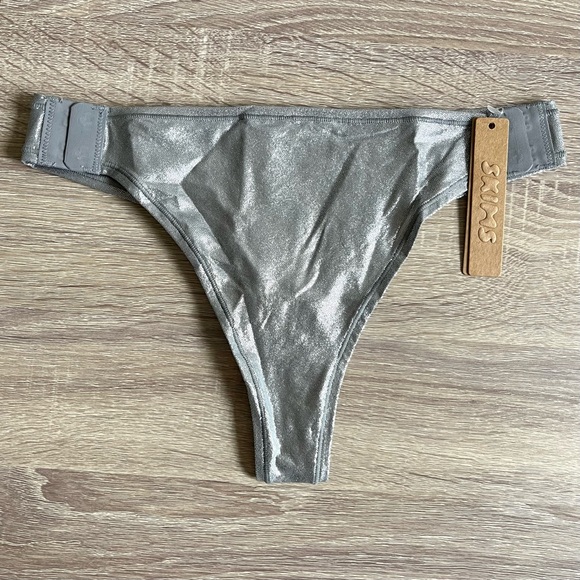 SKIMS | Intimates & Sleepwear | Nwt Skims Metallic Silver Thong Panties ...